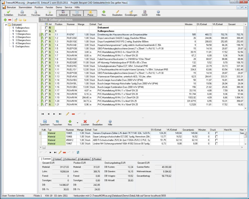 CAD-Software für die Elektroplanung - Treesoft